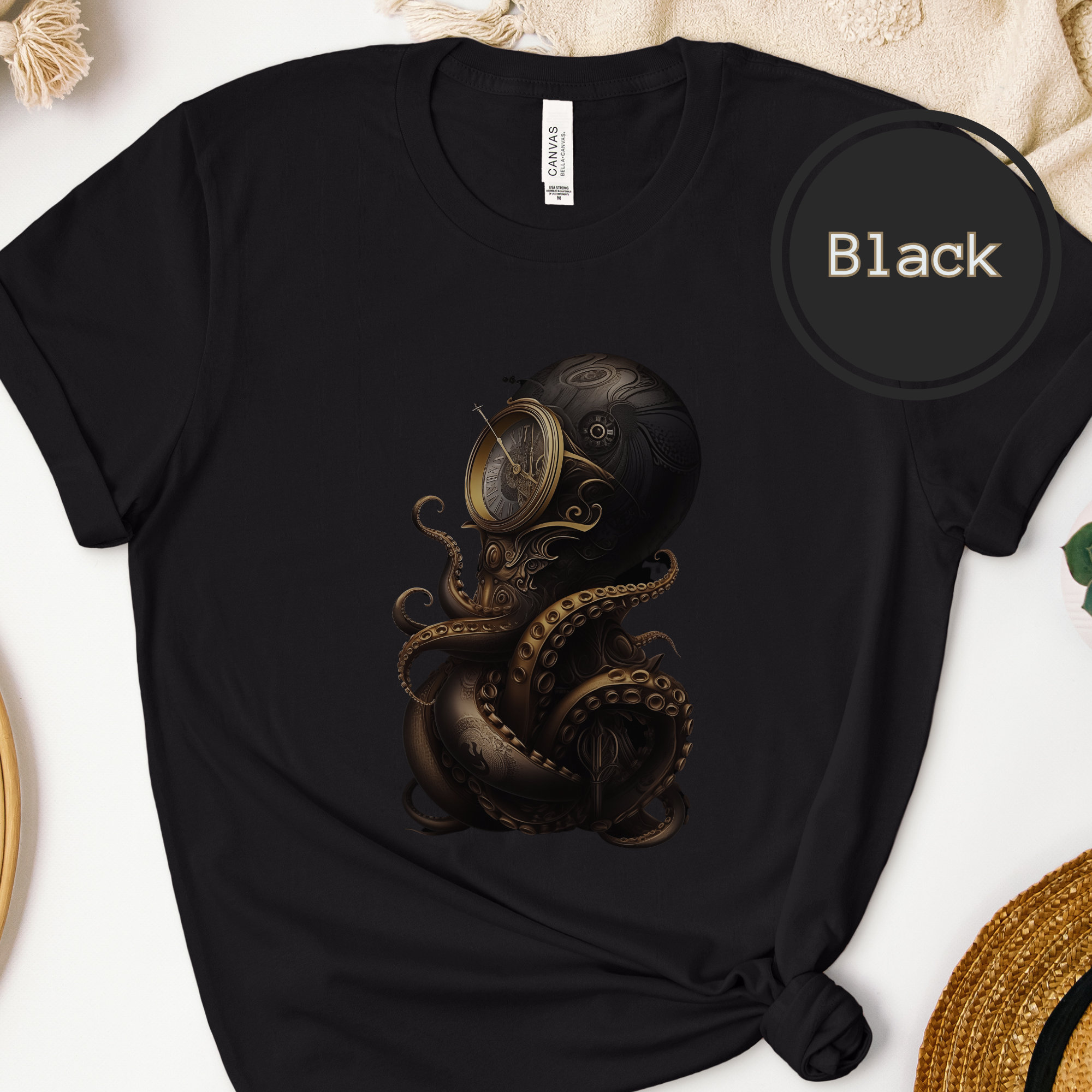 Octopus Japanese Calligraphy T-shirt, Gyotaku Traditional Art, Japan ...