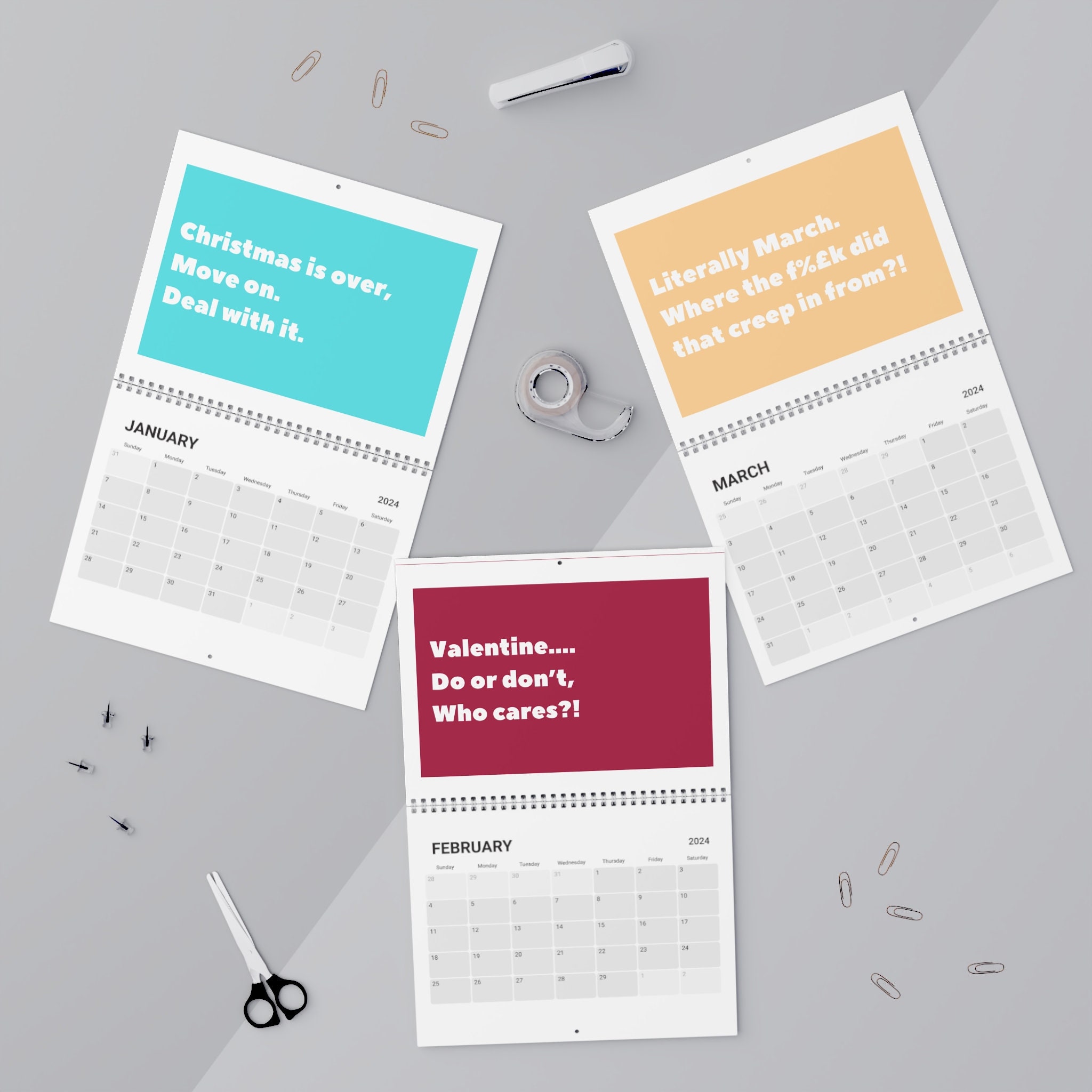 Sarcastic 2024 Wall Calendar, Fun Calendar for Your Wall. Keep Abreast ...