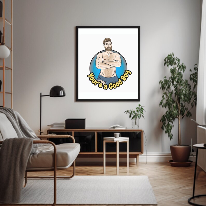 LGBTQ Cartoon, Hunk Fun Athletic Poster Good Boy - Etsy