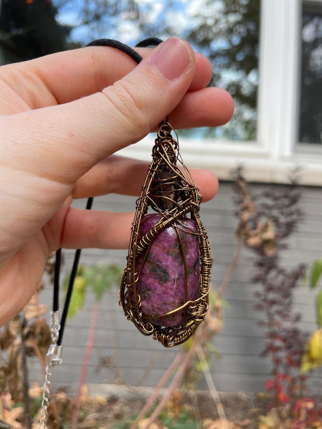 Ruby and Shungite Wire Wrap - Etsy