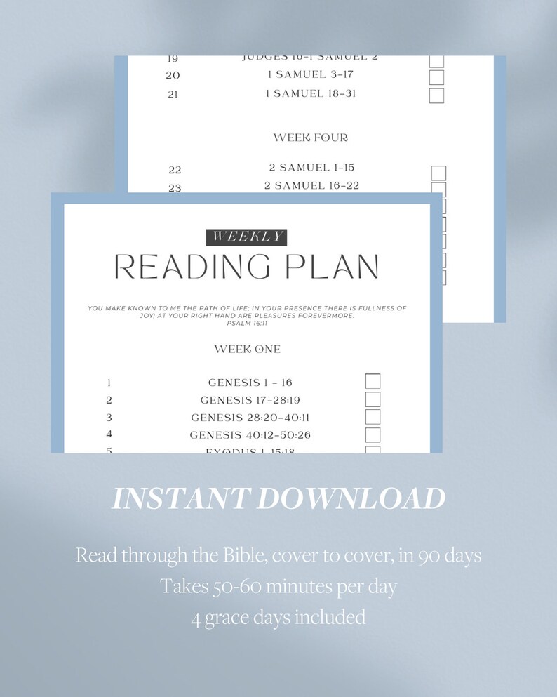 90 Day Bible Reading Plan - Etsy