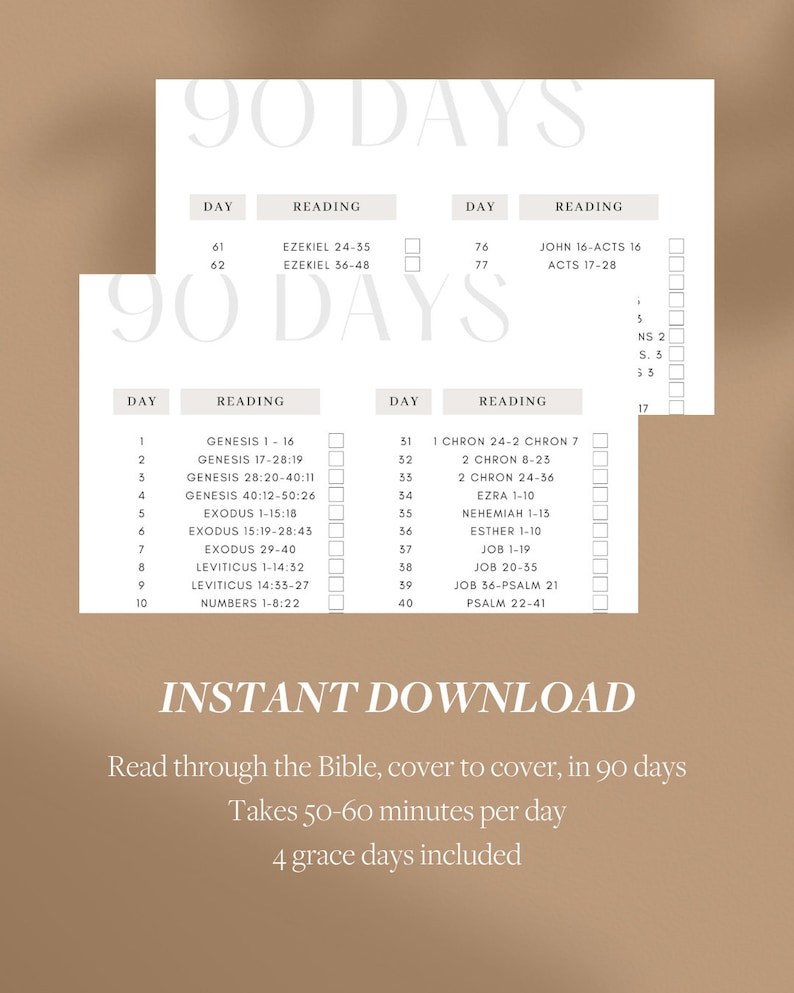 90 Day Bible Reading Plan - Etsy