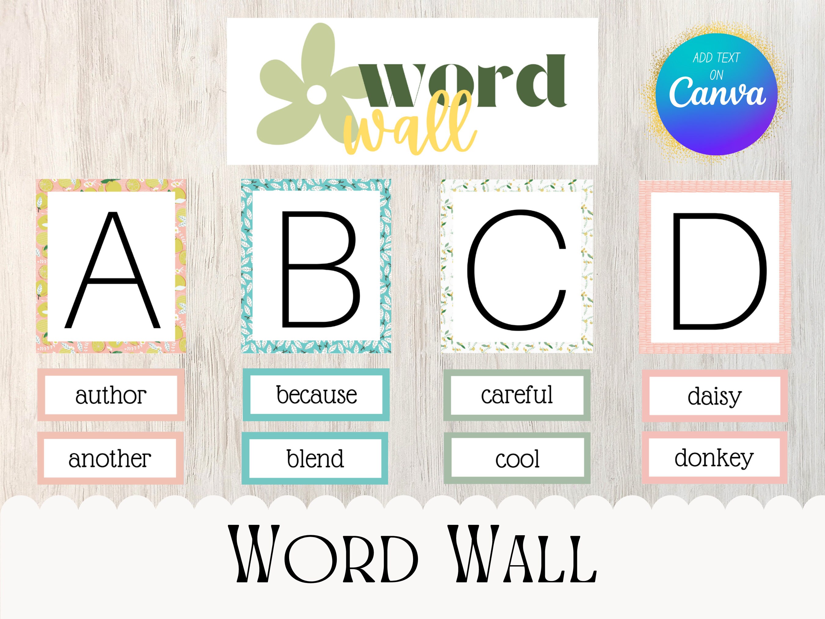 Bright Word Wall Display Tropical Word Wall Display Word - Etsy