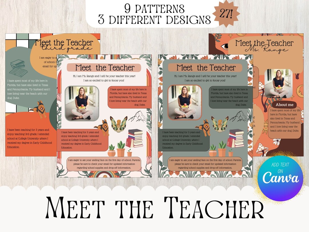 Plantillas de Autumn Meet the Teacher Editable Meet the - Etsy México