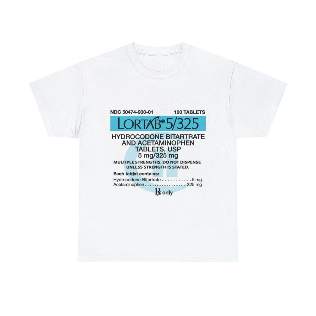 Lortab 5mg Label T-shirt - Etsy
