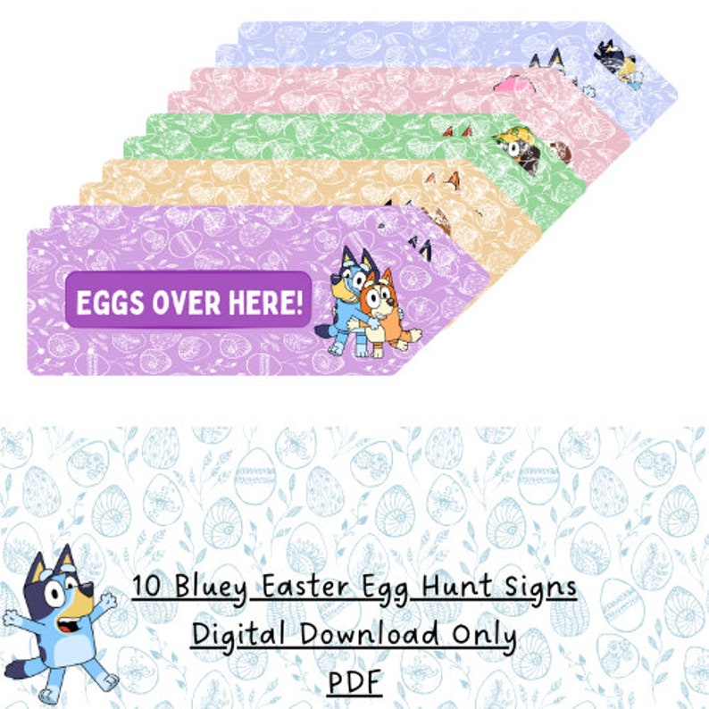 Bluey Inspired Easter Egg Hunt Digital Printable - Etsy
