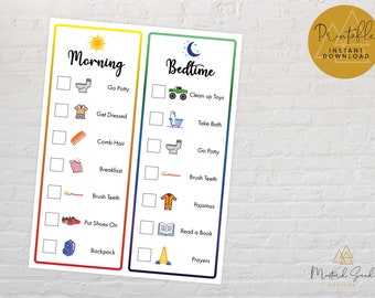 Bedtime Routine for Kids Morning Routine Checklist Printable - Etsy