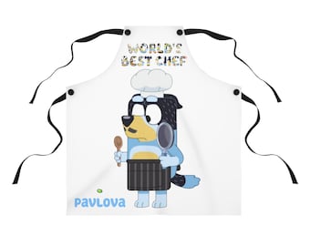 Worlds Best Chef, Bluey Apron Black OOTW - Etsy