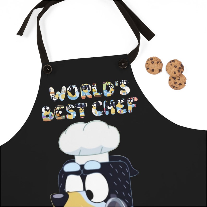 Worlds Best Chef, Bluey Apron Black - OOTW - Etsy
