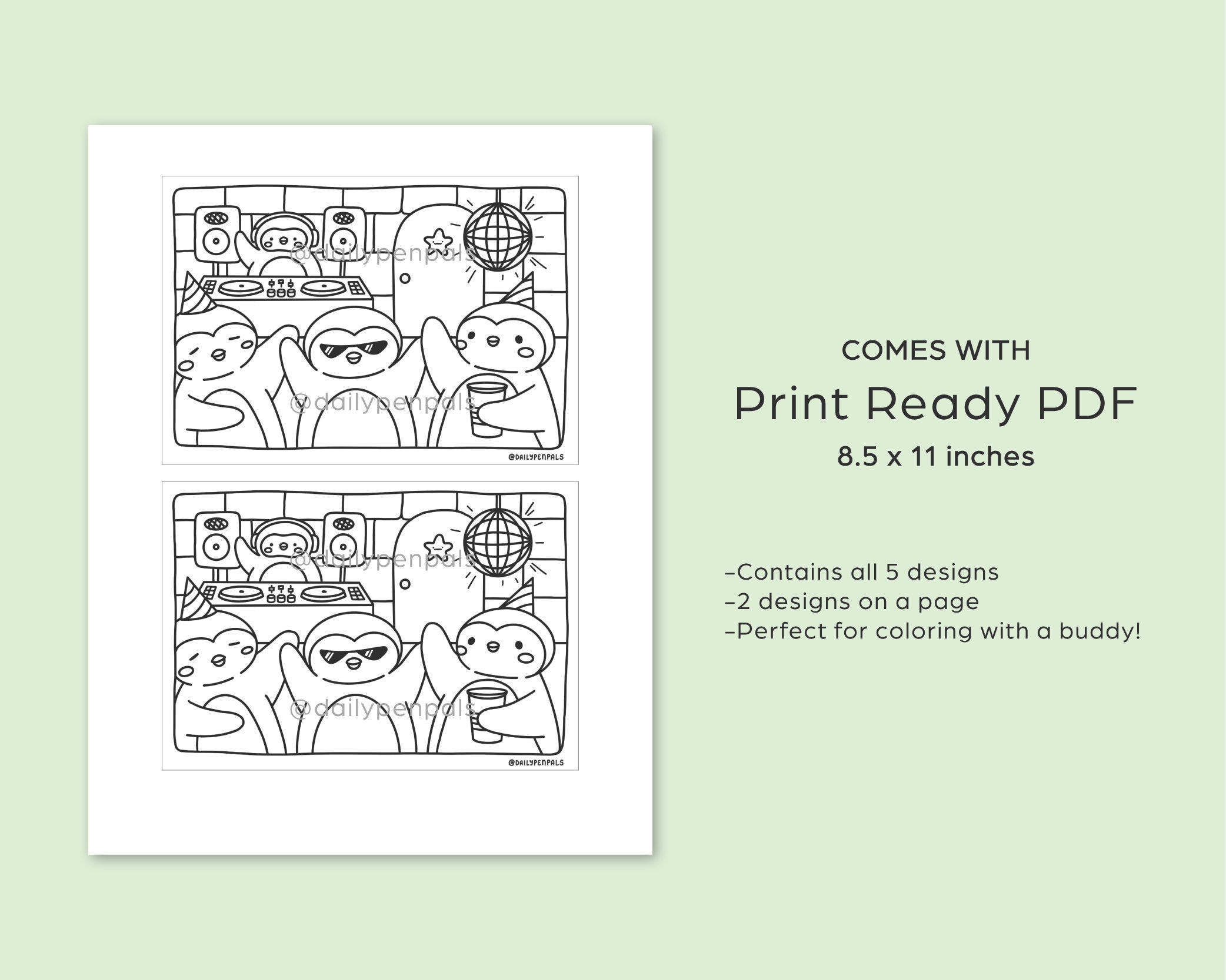 Digital Download Animal Coloring Page Variety Pack volume - Etsy