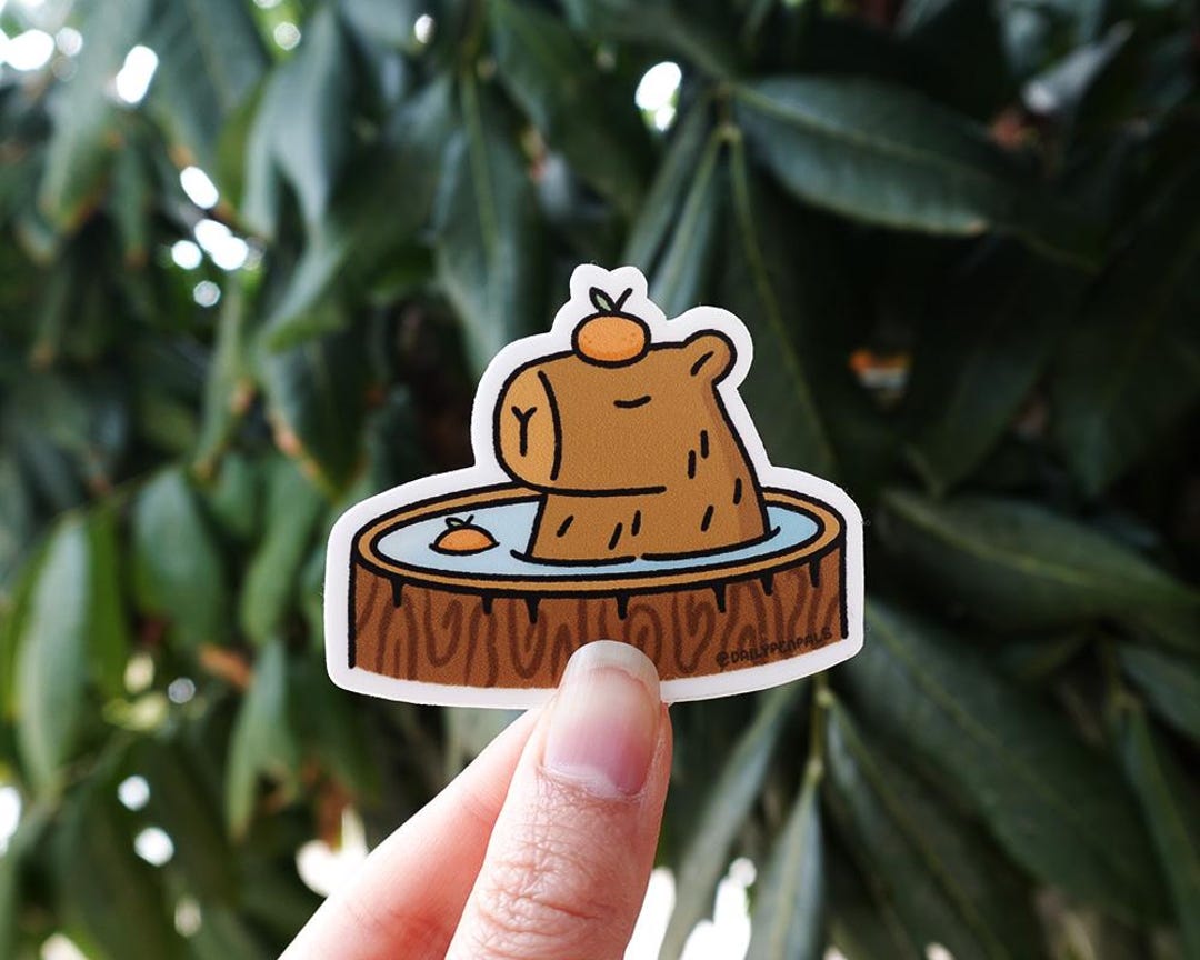 Capybara Spa Sticker | Waterproof Matte Vinyl Sticker - Etsy