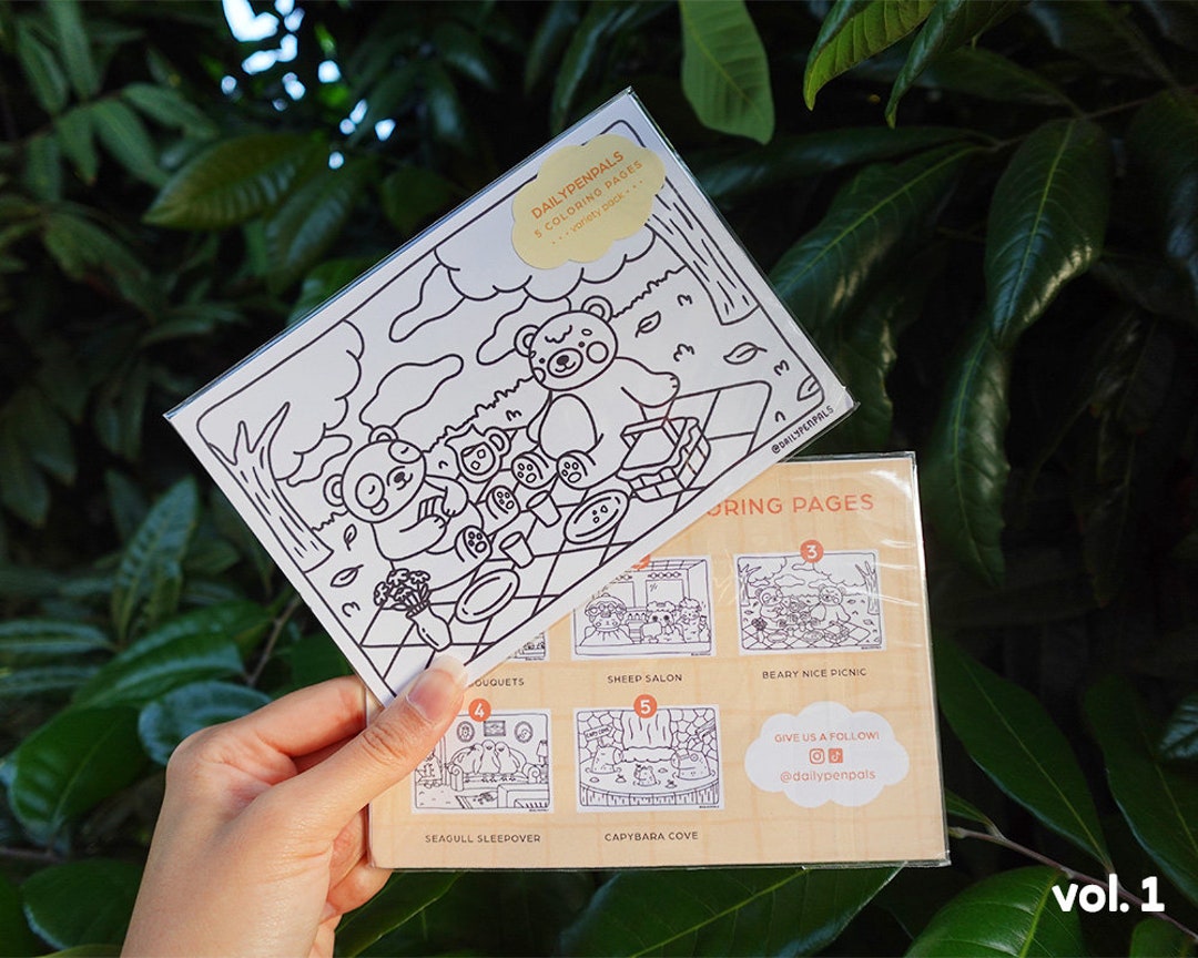 Animal Coloring Page Variety Pack | 5 Pages per Pack | Cute Animal ...