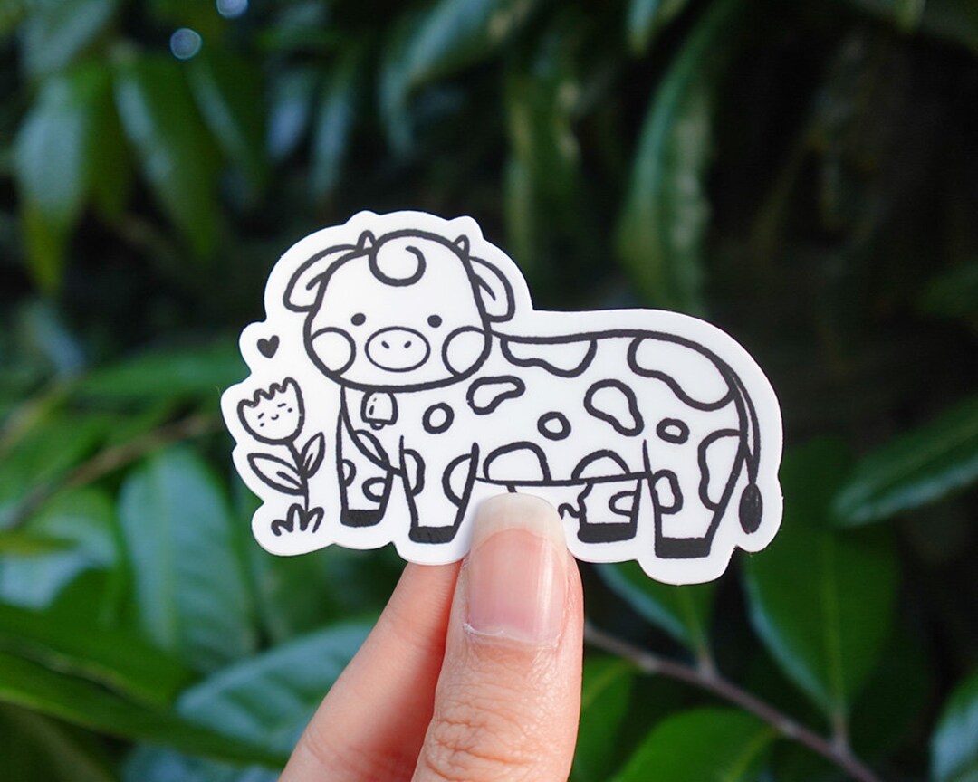 Cows Love Tulips Sticker | Waterproof Matte Vinyl Sticker - Etsy