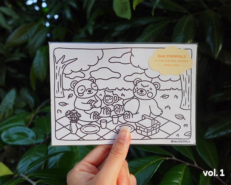 Animal Coloring Page Variety Pack 5 Pages per Pack Cute Animal Coloring ...