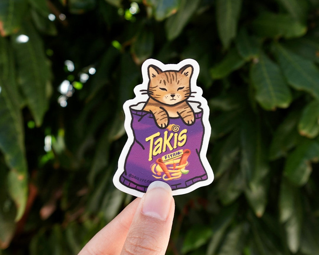 Takis Cat Sticker | Waterproof Matte Vinyl Sticker - Etsy