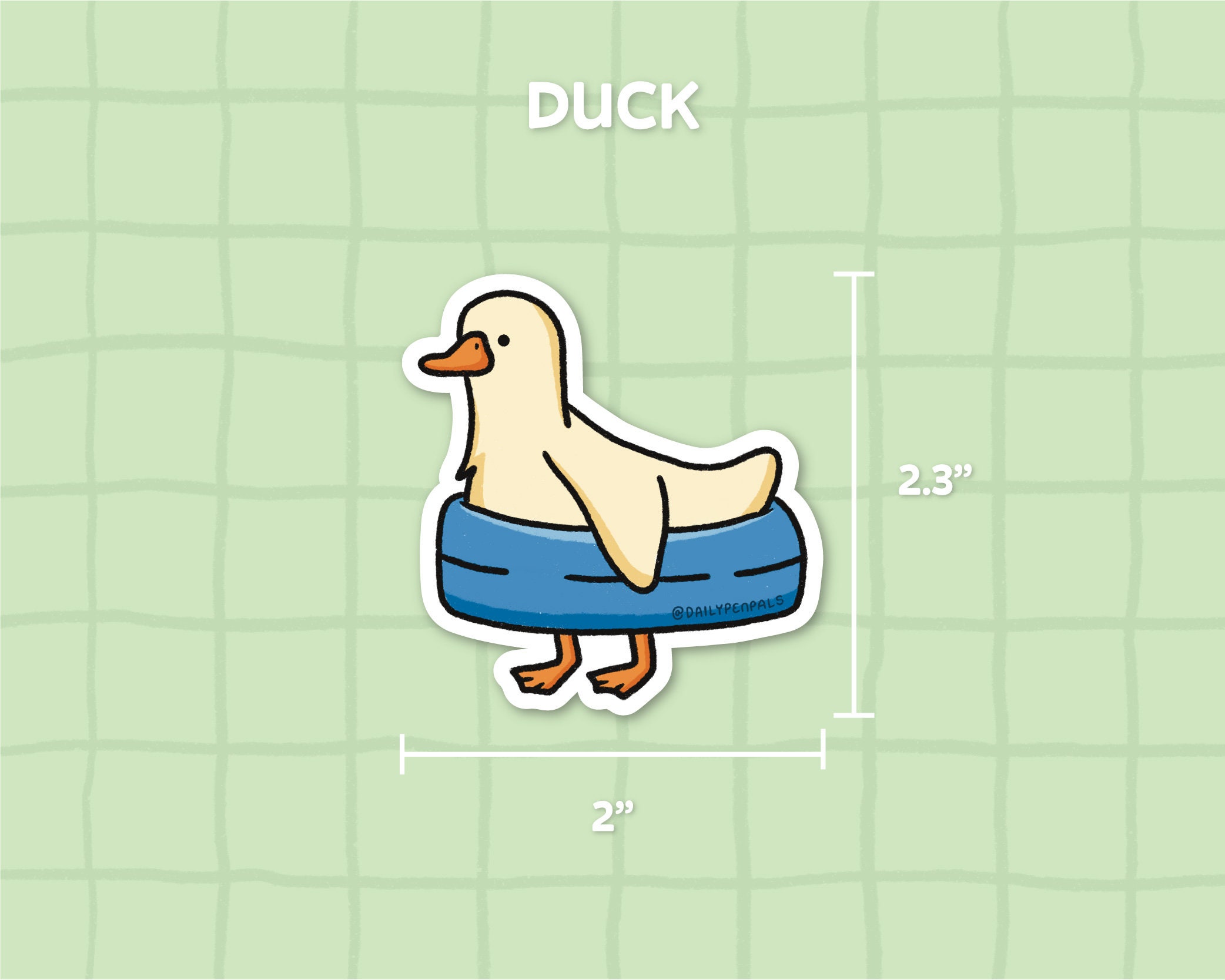 Pool Duck Sticker | Waterproof Matte Vinyl Sticker - Etsy