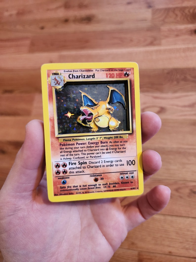 3D Charizard Card - Shadowbox - Etsy