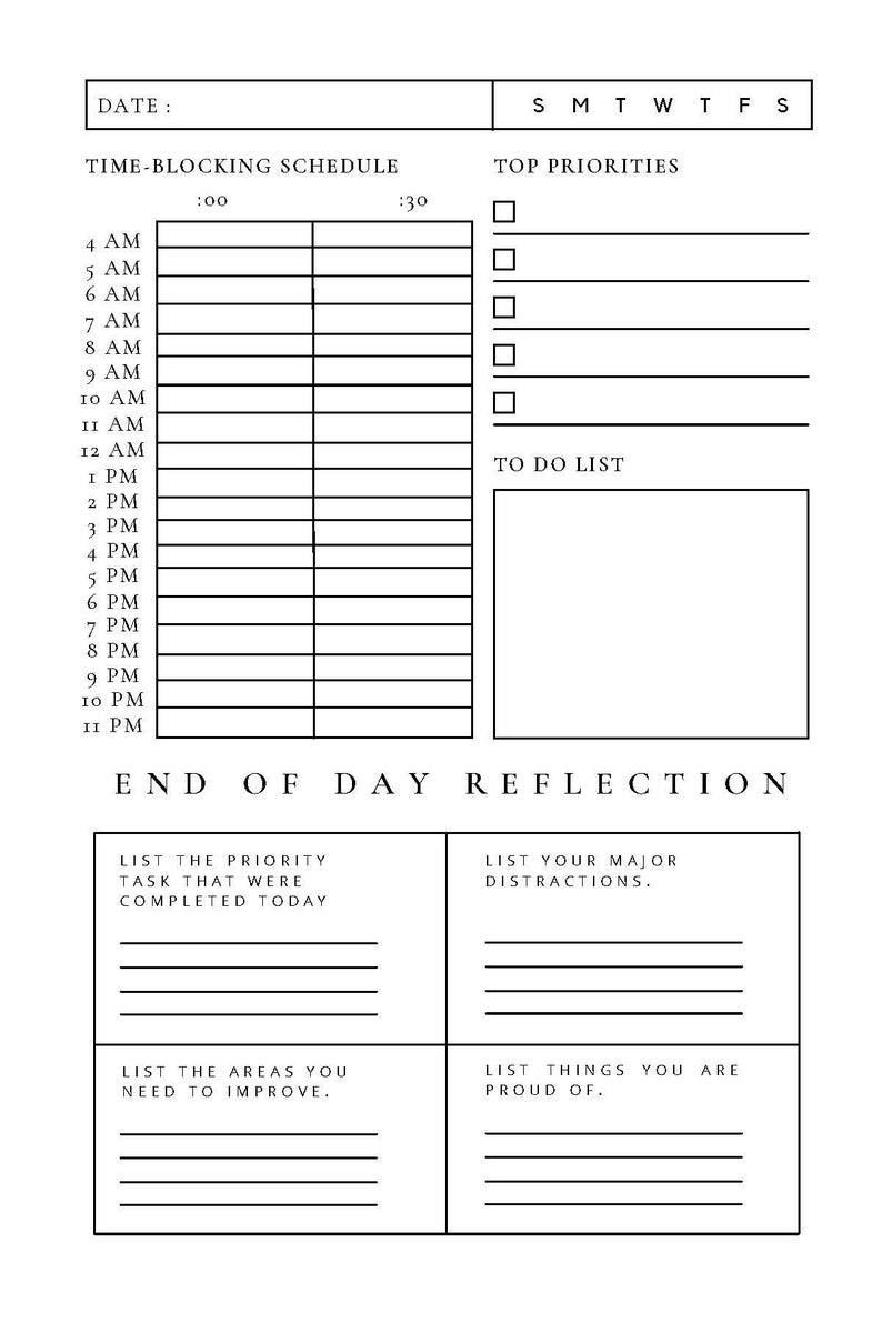 Time-blocking Journal - Etsy