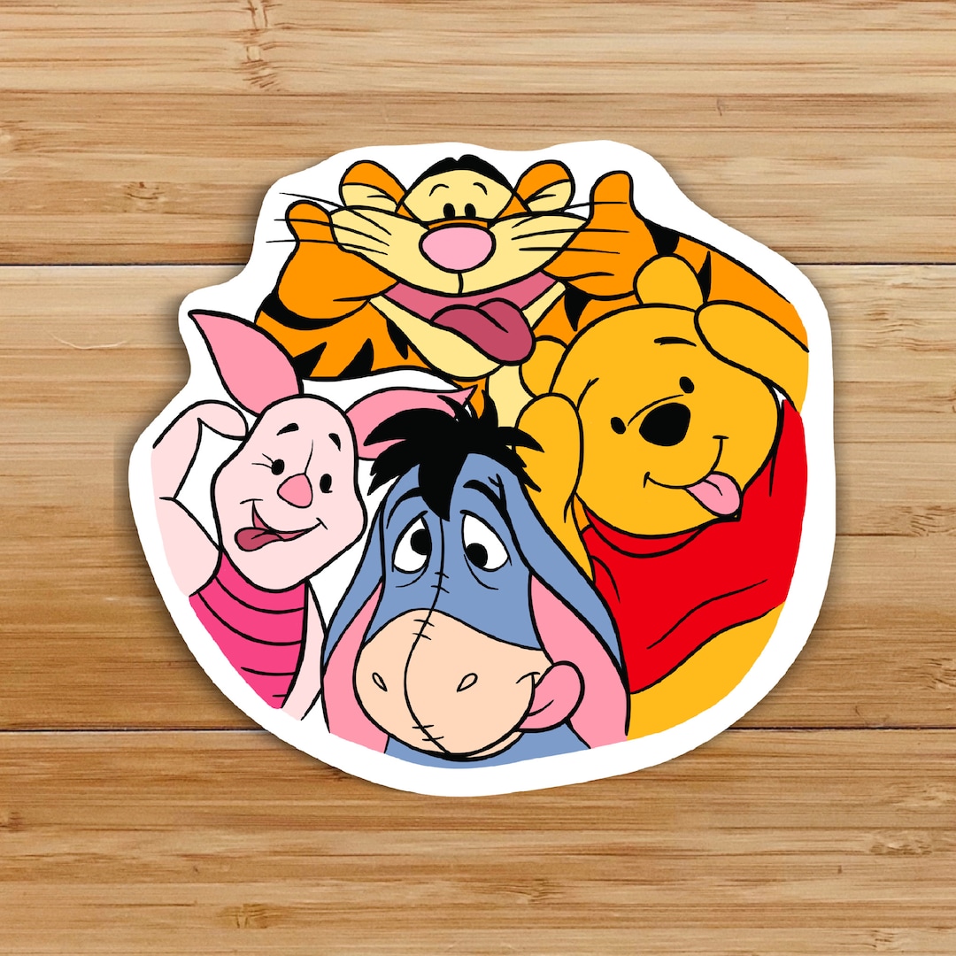 Pooh and Friends Sticker Waterproof Sticker Cartoon Sticker - Etsy