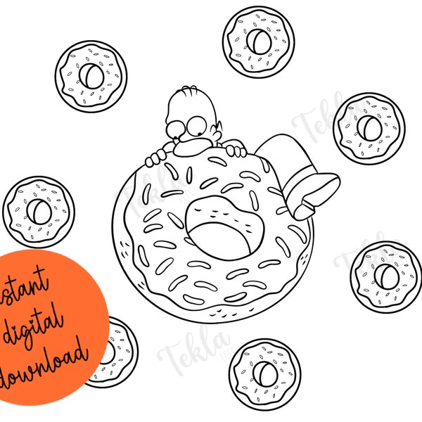 Homer Simpson Donut Png - Etsy