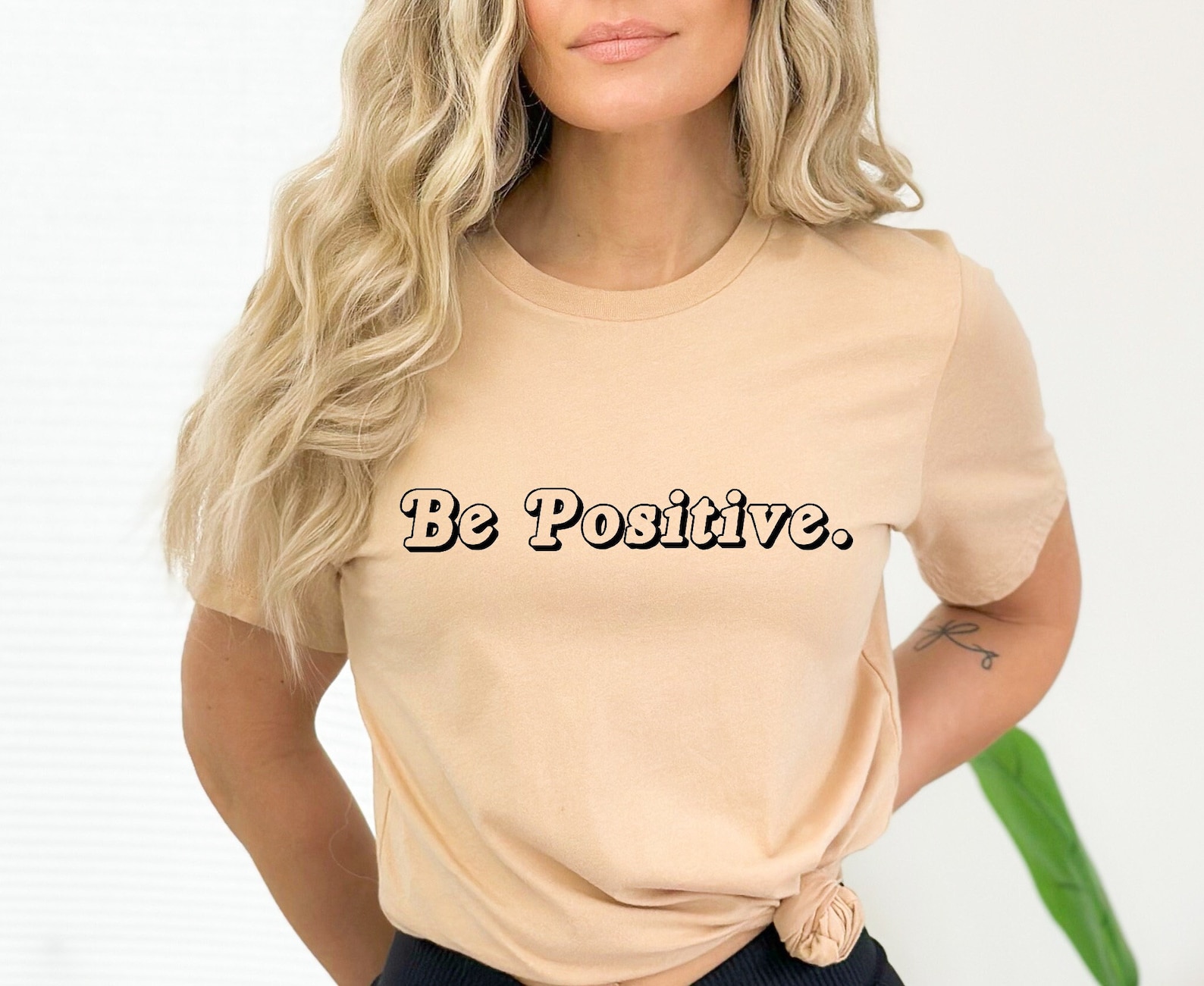 Be Positive T-shirt, Motivational Quotes, Womens T-shirt, Graphic Tee ...