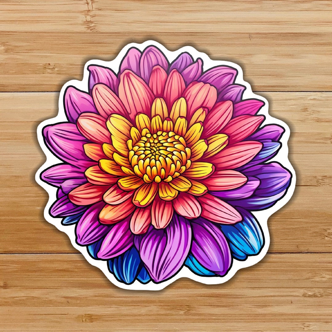Marigold Flower Sticker, Pretty Detailed Sticker for Notebooks ...