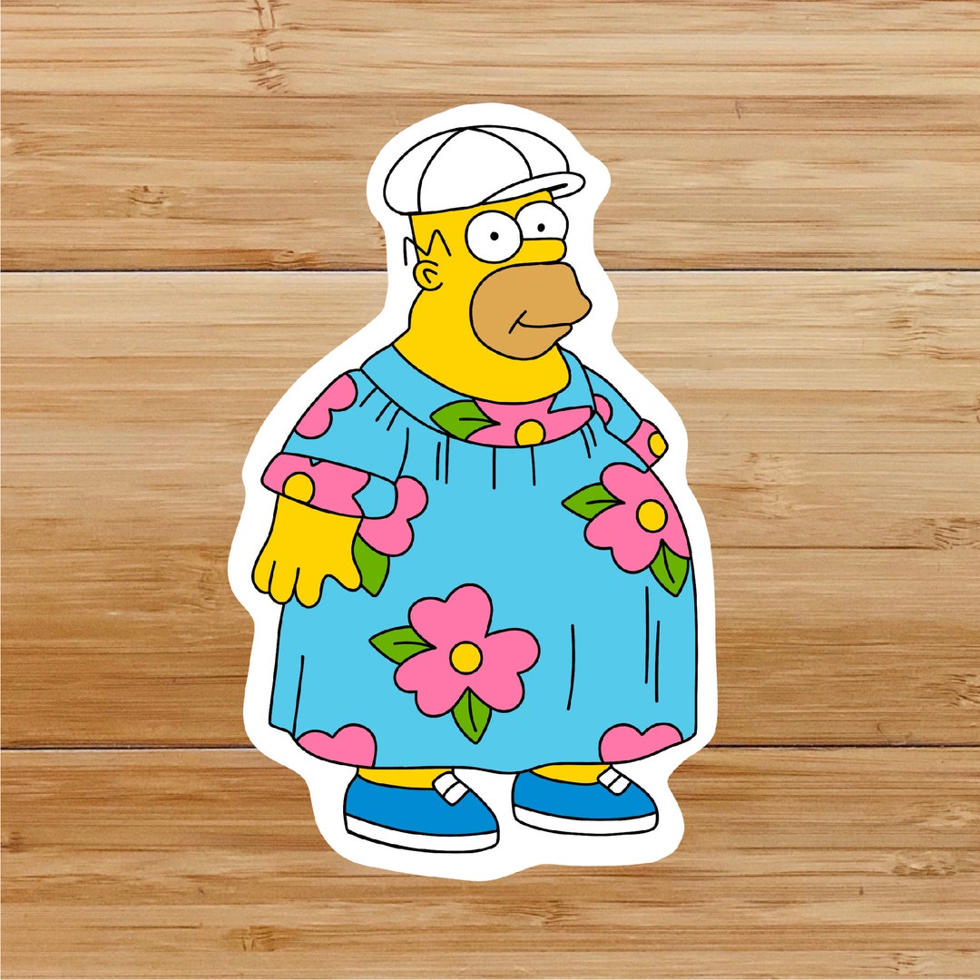 Fat Homer Simpson Sticker, King Size Homer, Simpson Merch, Cartoon ...
