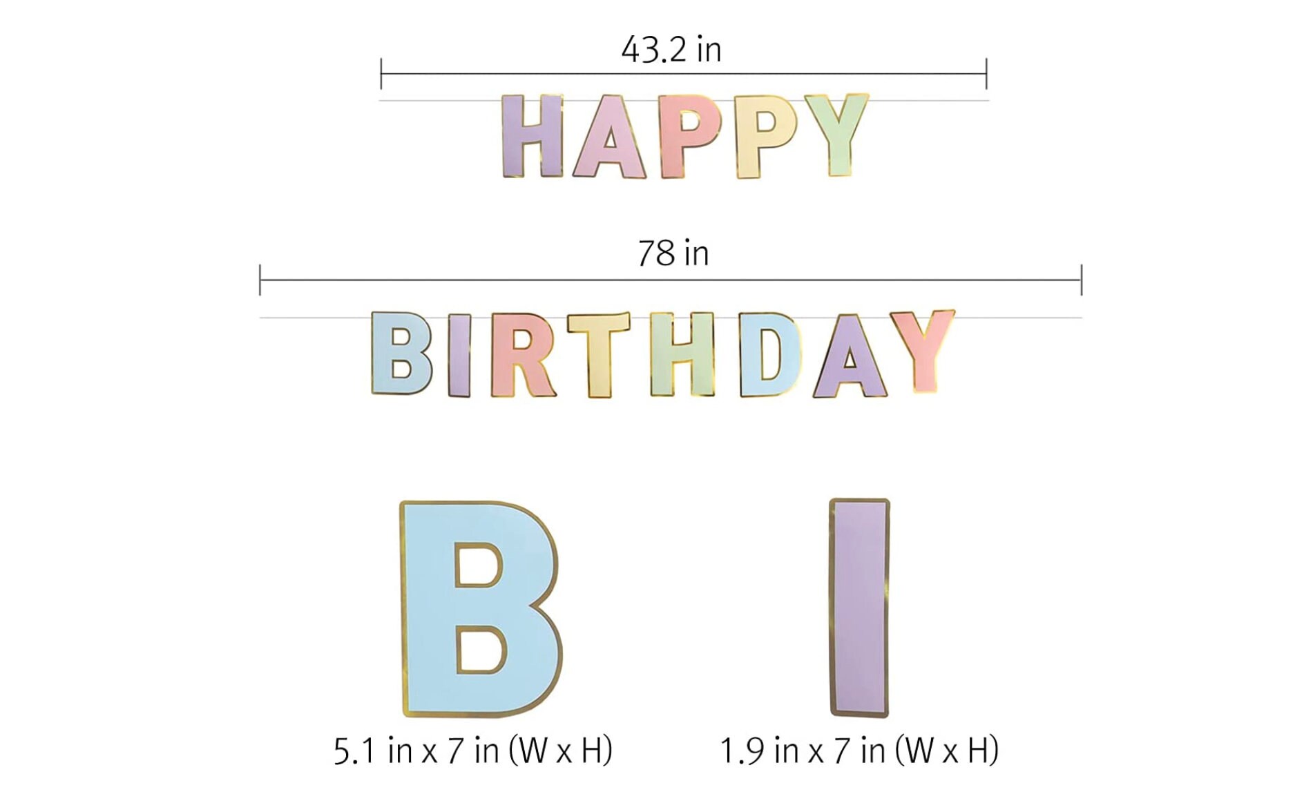 Happy Birthday Pastel Color Banner Pastel Rainbow 1st Birthday ...