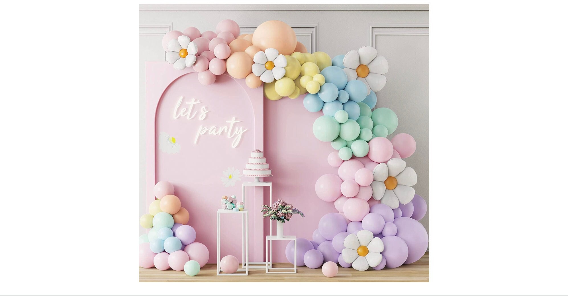 157pcs Daisy Flower Balloon Garland Arch Kit | 60s 70s Party | Two ...