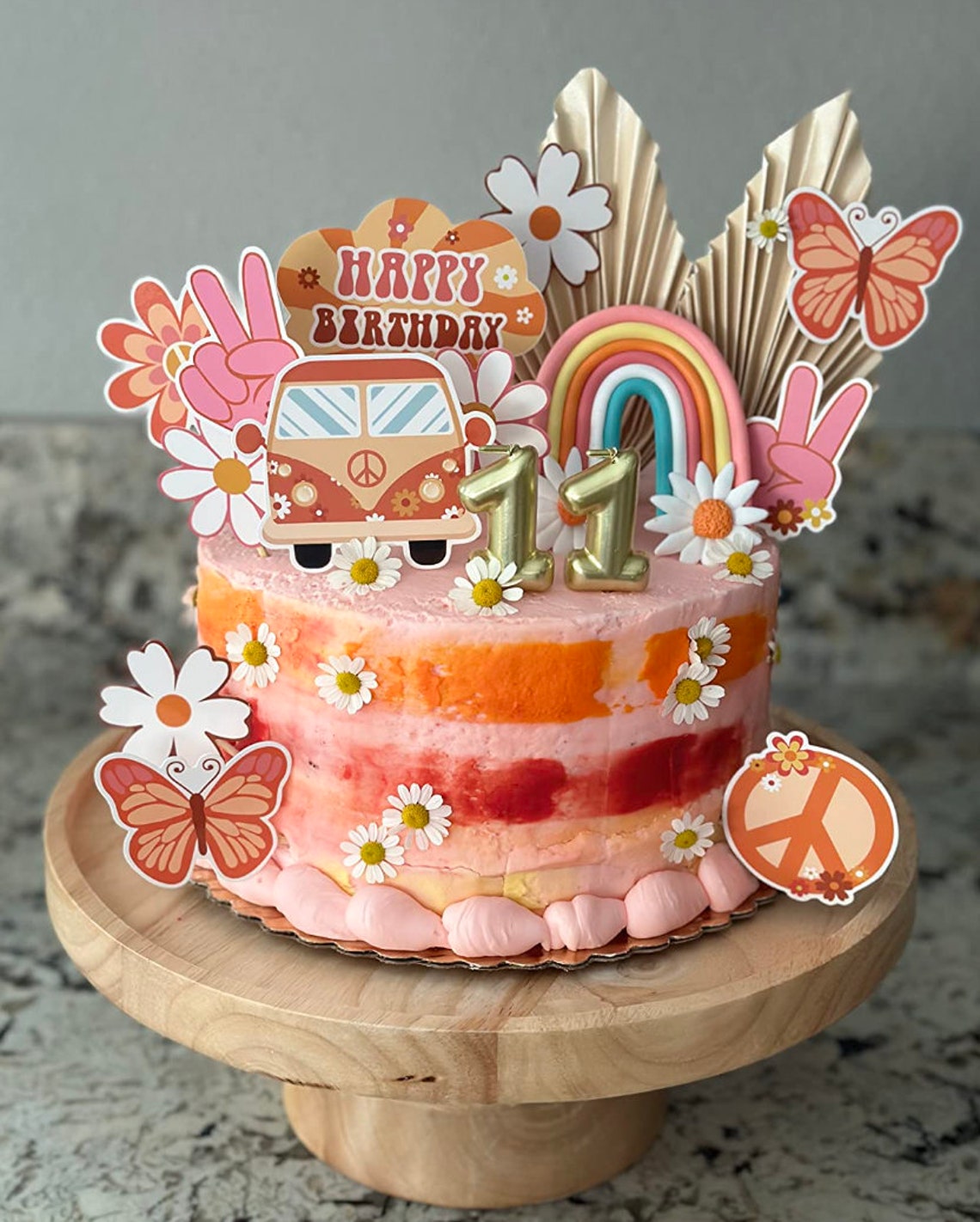 Groovy Cake Topper 70s Birthday Cake Topper Retro Birthday Cake Topper ...