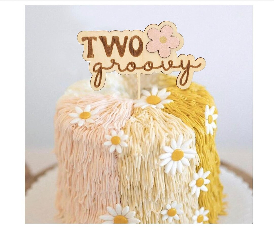 Two Groovy Cake Topper Groovy Party Groovy Birthday Groovy Cake Topper ...