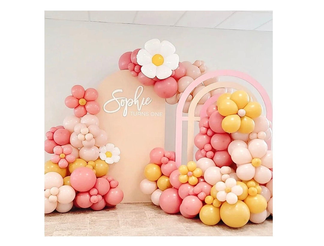 143 PCS Boho Daisy Flower Balloon Garland Kit Dusty Pink and Mustard ...