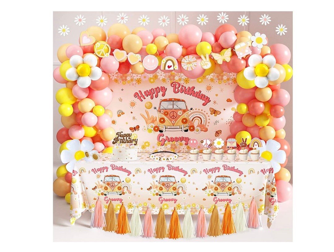 165pcs Daisy Flower Balloon Garland Arch Kit | 60s 70s Party Two Groovy ...