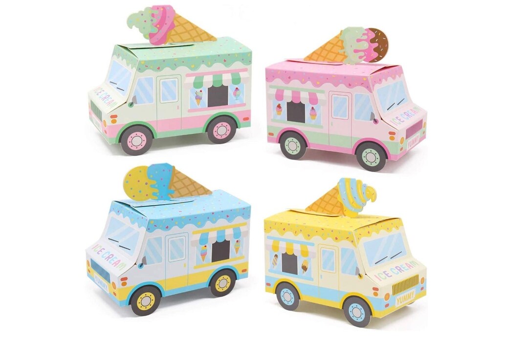 Ice Cream Party Favor Box Ice Cream Party Decorations Sprinkle Retro ...