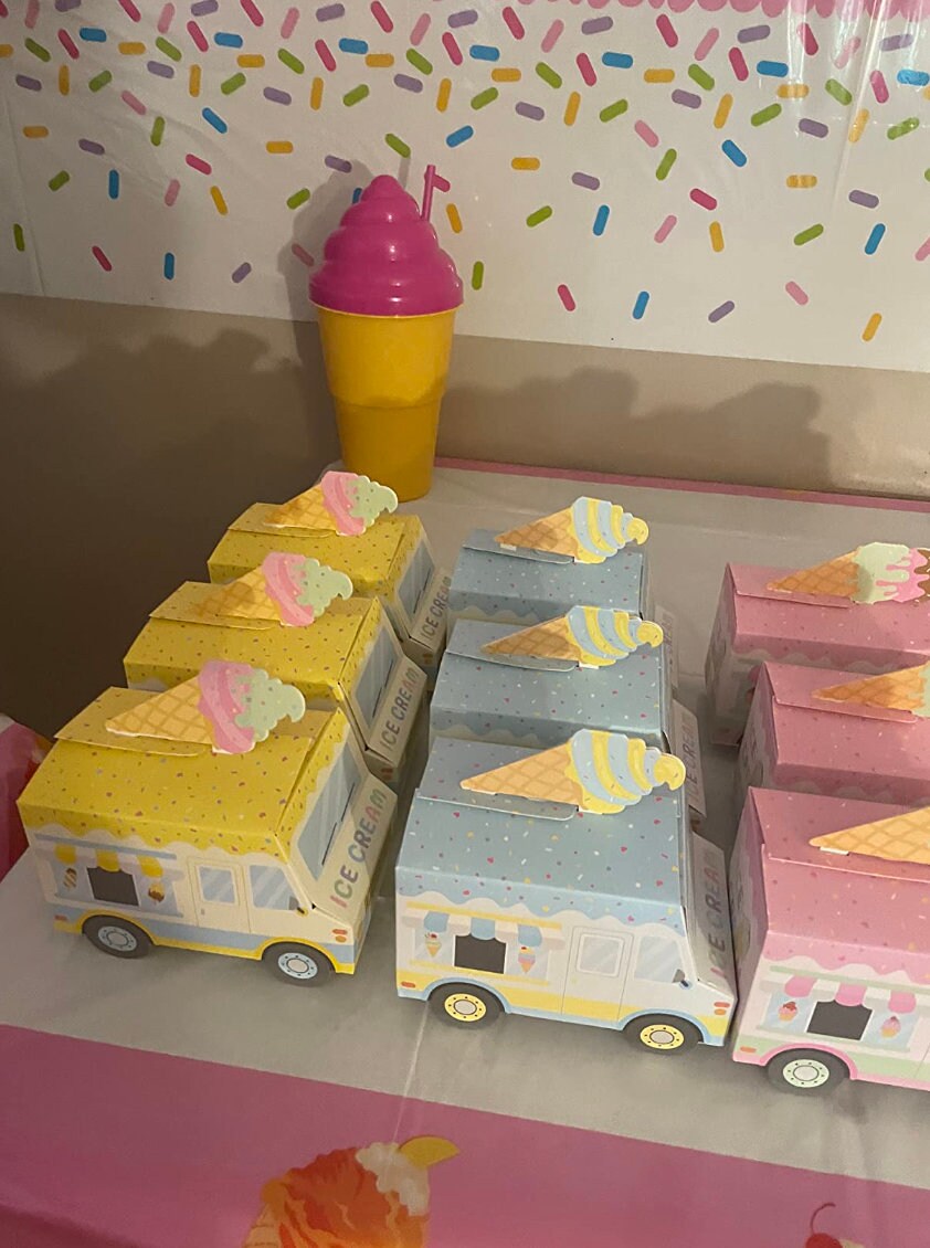 Ice Cream Party Favor Box Ice Cream Party Decorations Sprinkle Retro ...