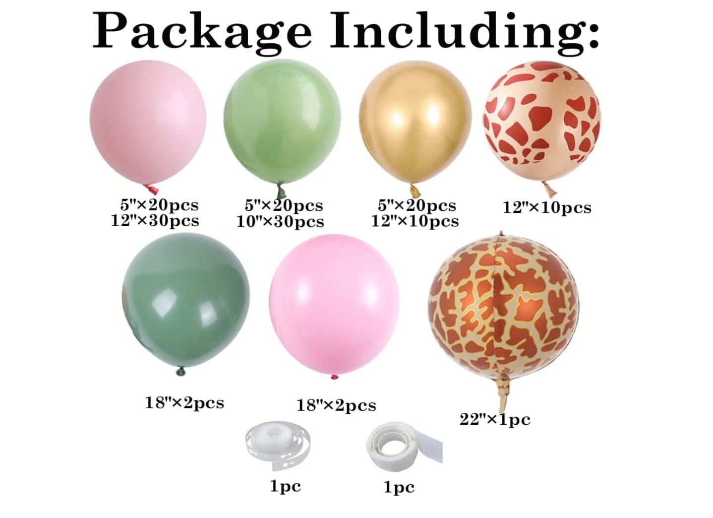145 PCS Safari Giraffe Balloon Garland Arch Kit Pink Green Giraffe ...
