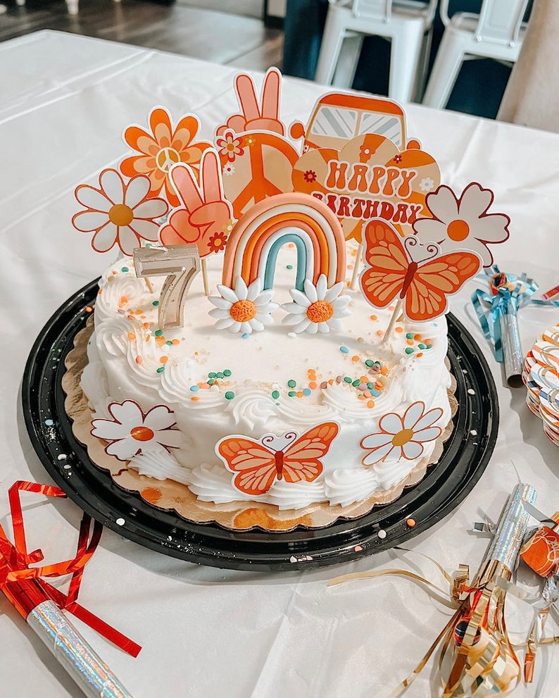 Groovy Cake Topper 70s Birthday Cake Topper Retro Birthday Cake Topper ...