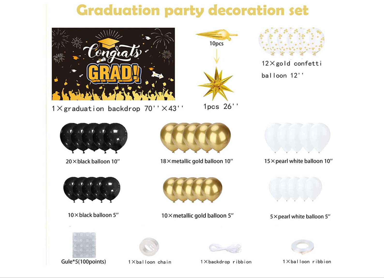 Graduation Party Decorations Balloon Garland Kit Graduation Party Ideas ...