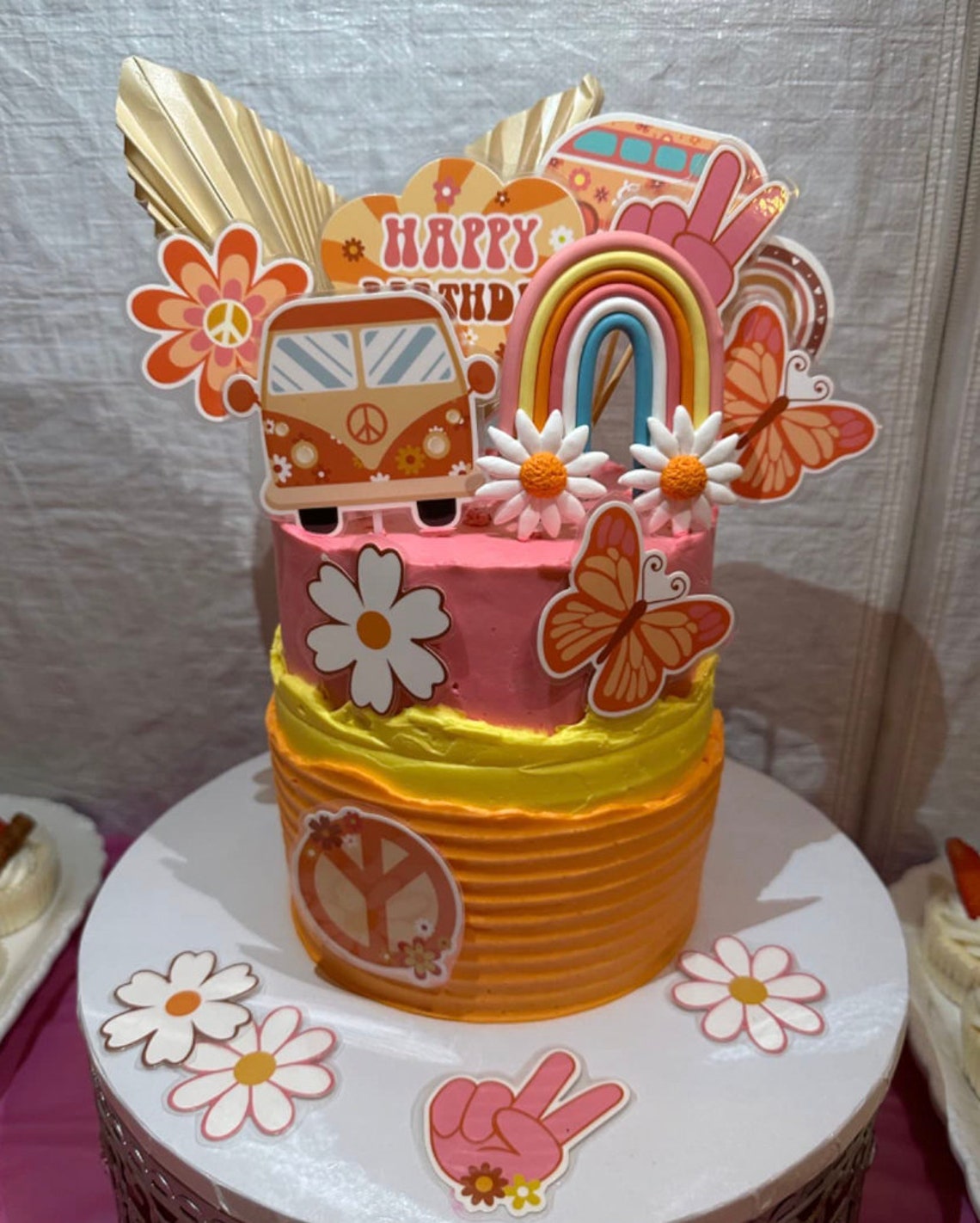 Groovy Cake Topper 70s Birthday Cake Topper Retro Birthday Cake Topper ...