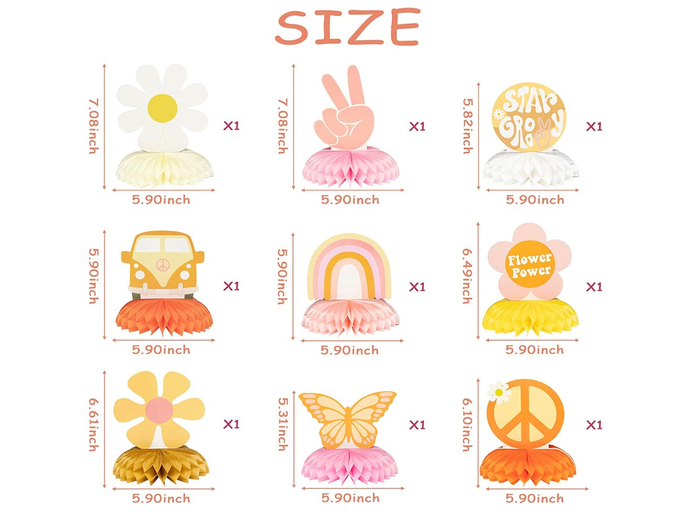 Groovy Centerpieces Two Groovy Party Groovy One Flower Power Birthday ...