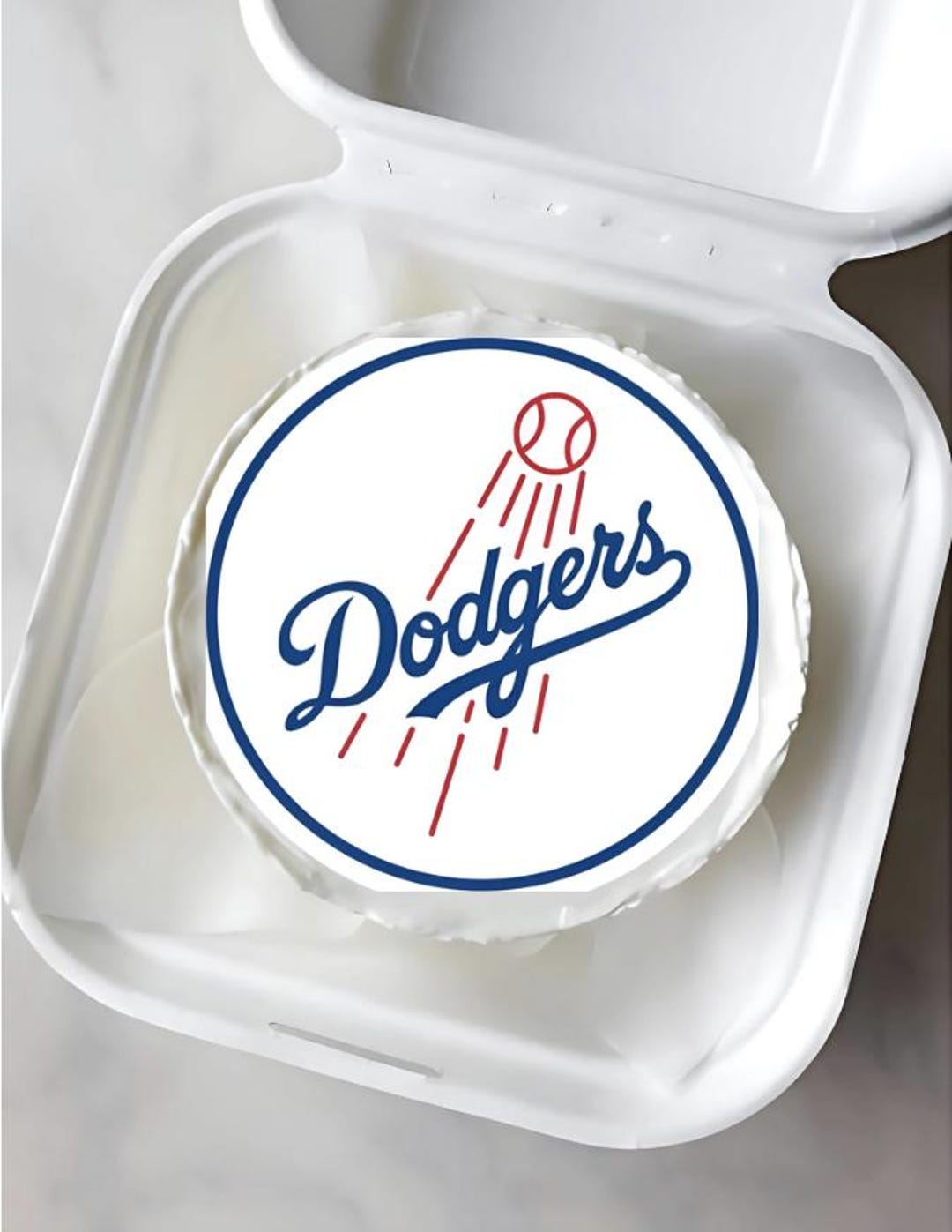 LA Dodgers Baseball Edible Image Icing Sugar Sheet for Cakes 3.5", 4 ...