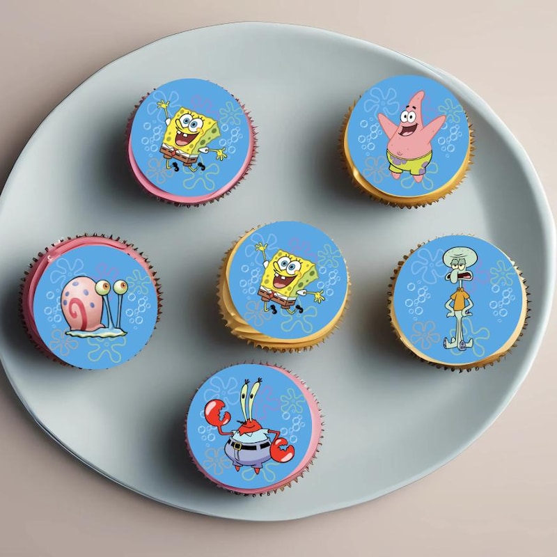 Spongebob Cupcakes - Etsy