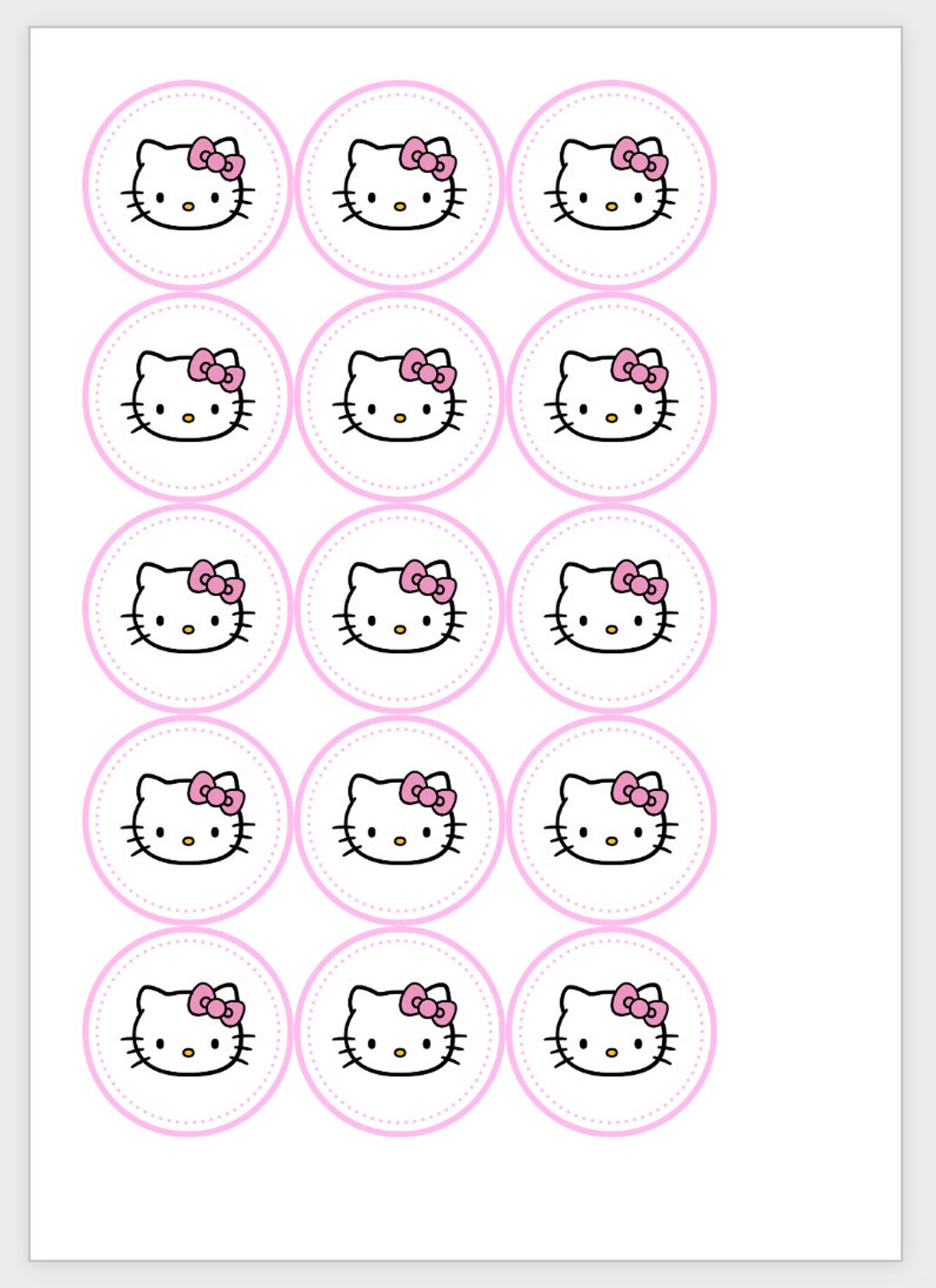 Hello Kitty Edible Sugar Sheet for Cupcakes, Cookies, Oreos, Treats - Etsy