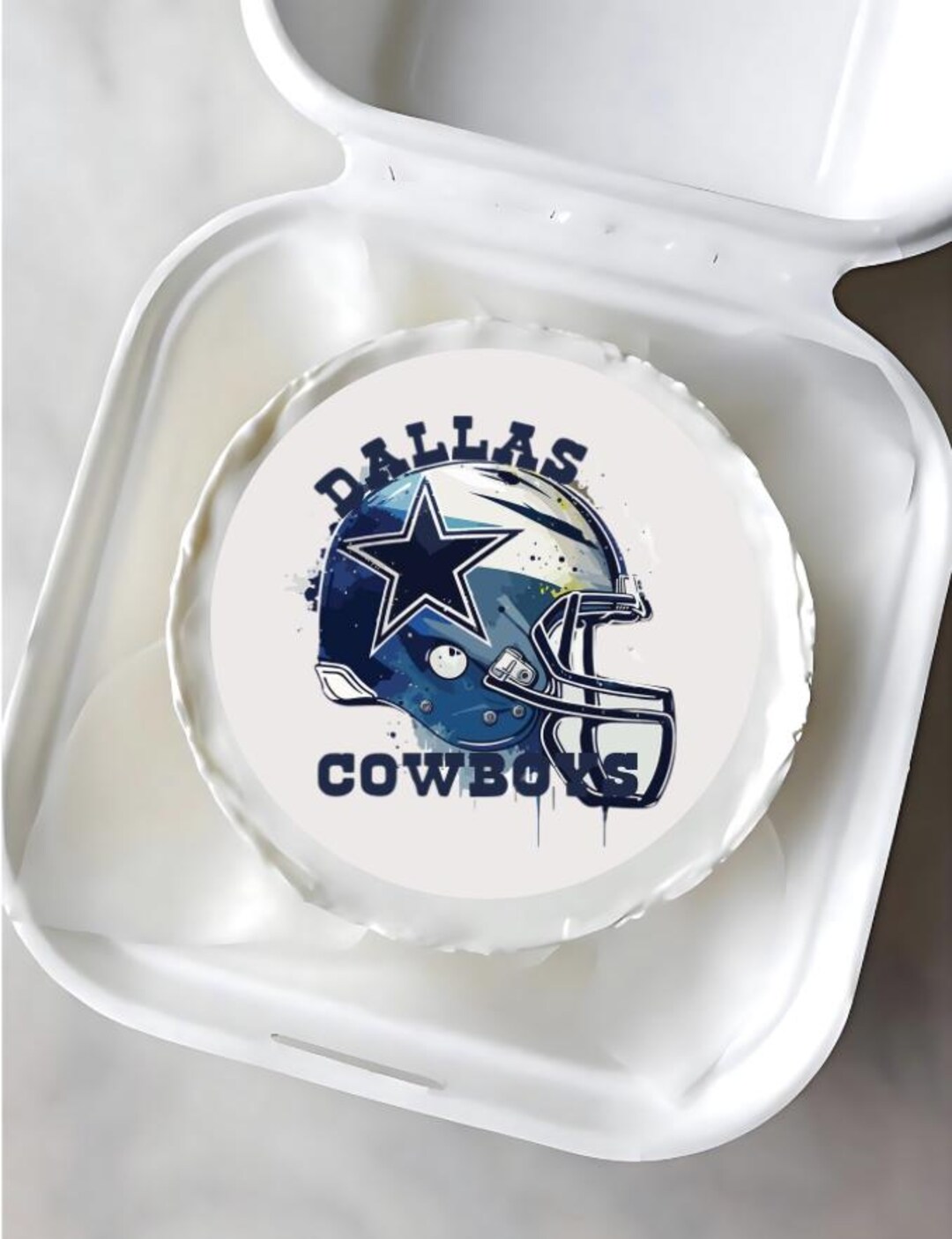 Dallas Cowboys Helmet Edible Image Icing Sugar Sheet for Cakes 3.5", 4 ...