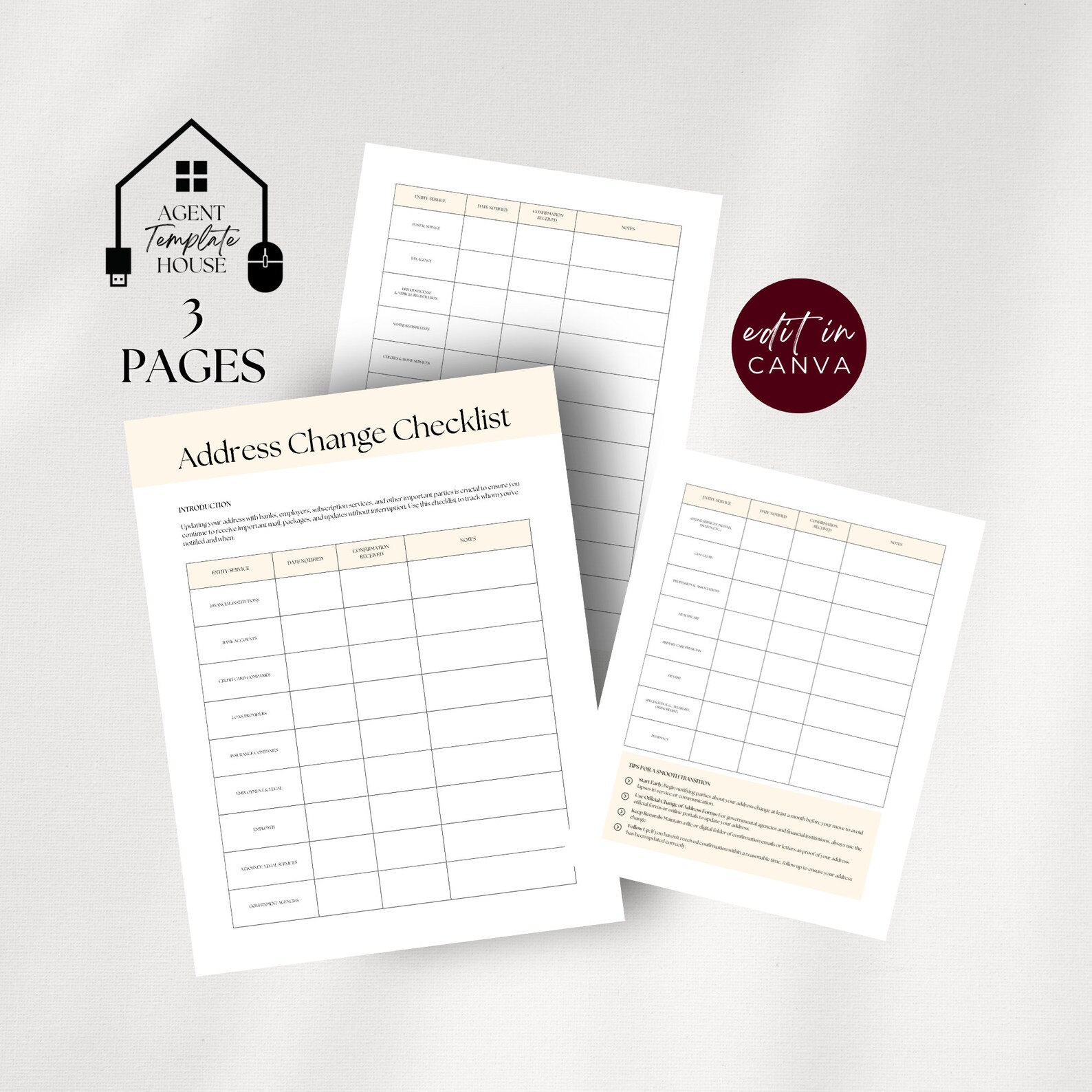 Address Change Checklist, Mail Forwarding List, New Address ...