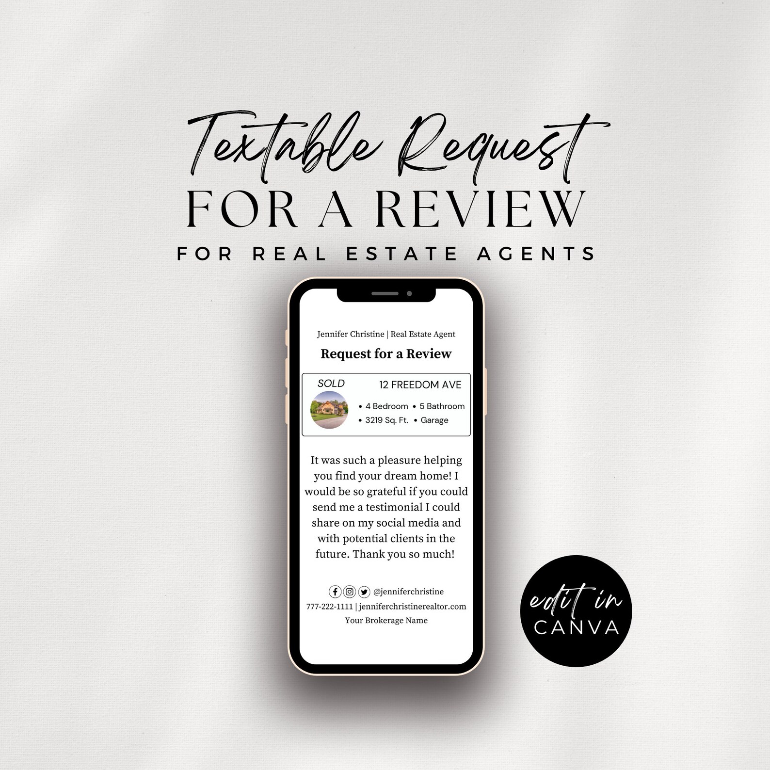 Textable Review Request Real Estate, Client Testimonial for Real Estate ...