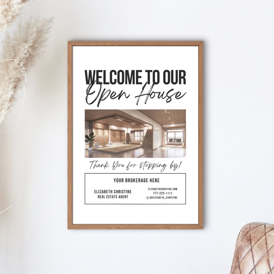Open House Welcome Sign, Open House Sign, Open House Marketing, Welcome ...