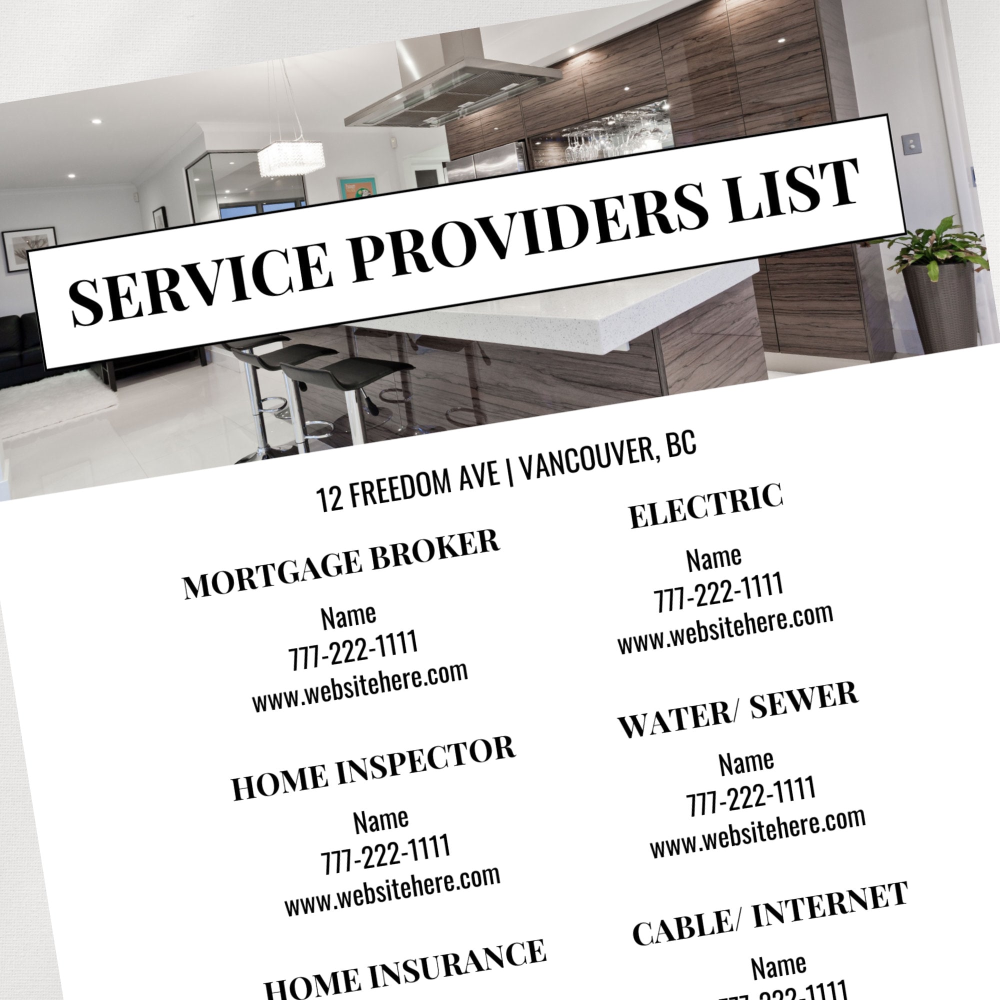 Service Providers List, Real Estate Trusted Vendors, Utility Providers ...