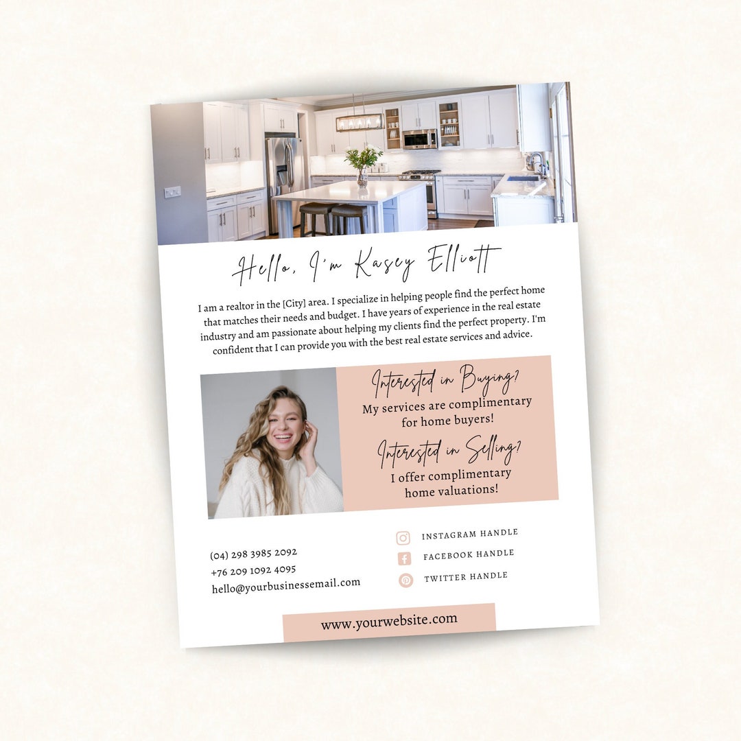Realtor Flyer Real Estate Introduction Letter| Realtor Marketing Flyer ...
