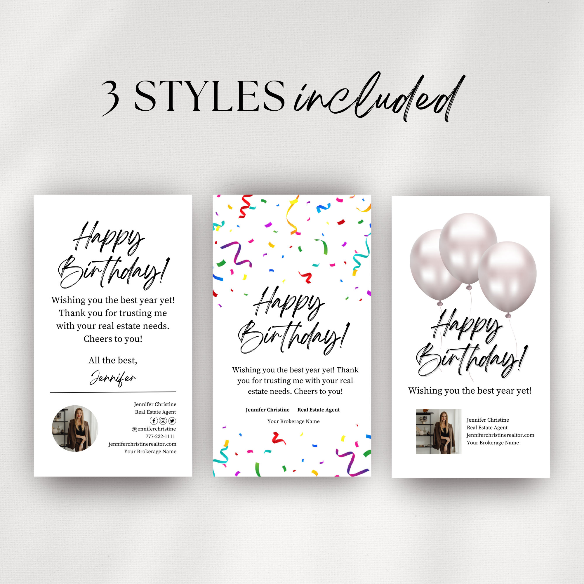 Happy Birthday Client Textable Bundle for Real Estate Agents, Client ...